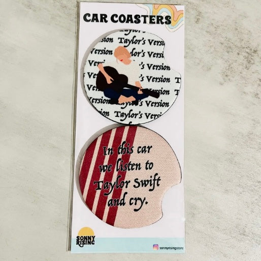 TAYLOR SWIFT CAR COASTERS – The Wild Clover Boutique